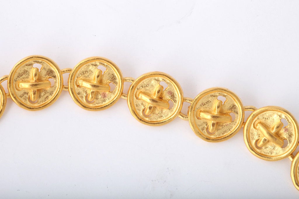 "Gold" Button Necklace For Sale at 1stDibs