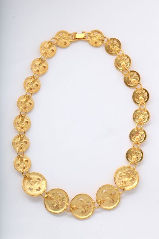 "Gold" Button Necklace For Sale at 1stDibs