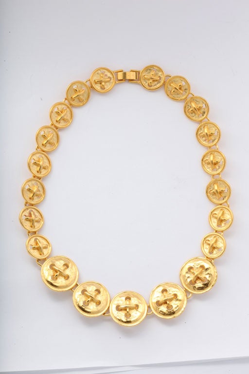 "Gold" Button Necklace For Sale at 1stDibs