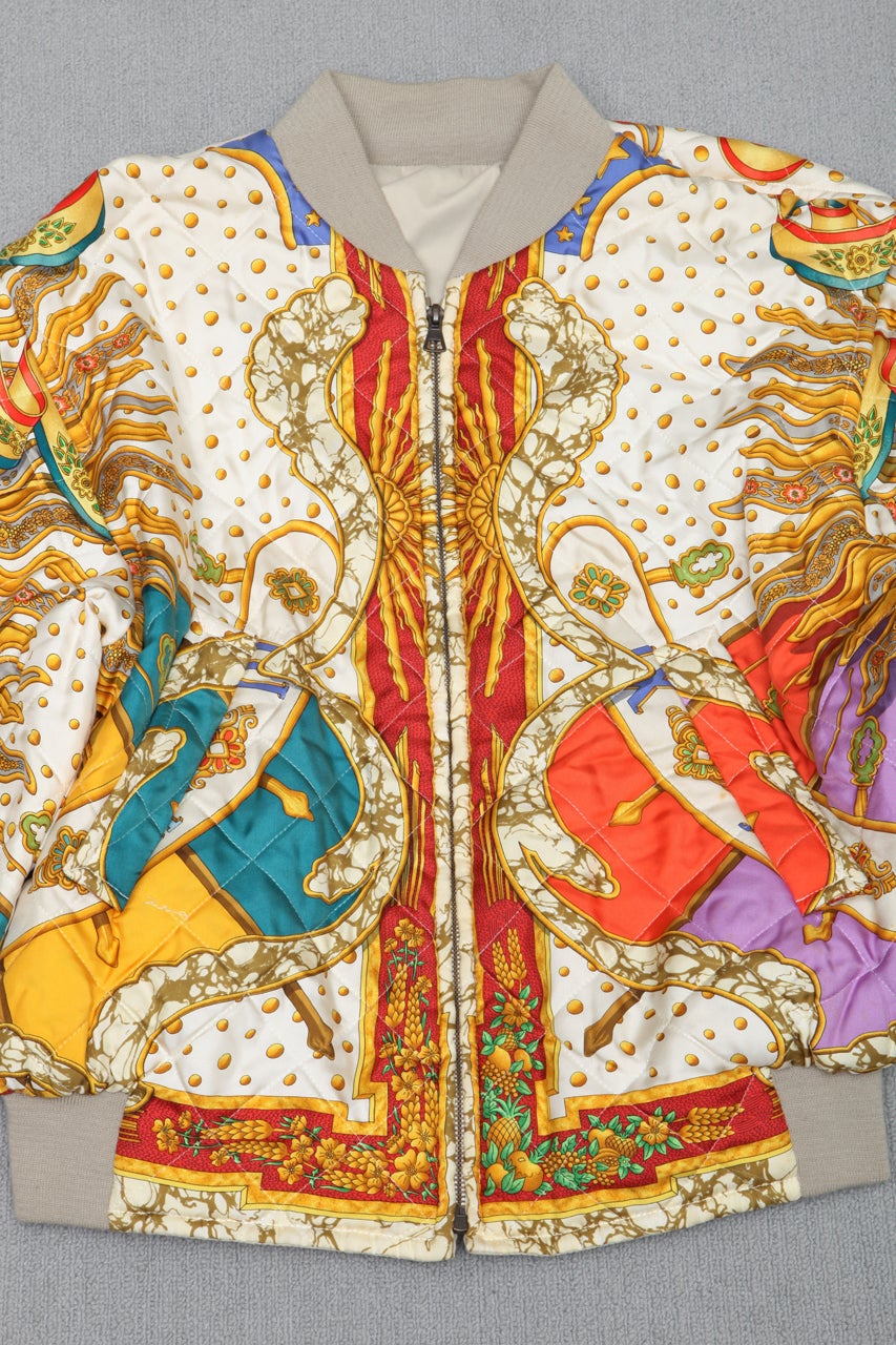 HERMES REVERSIBLE SILK CARPE DIEM BOMBER JACKET at 1stDibs | hermes ...