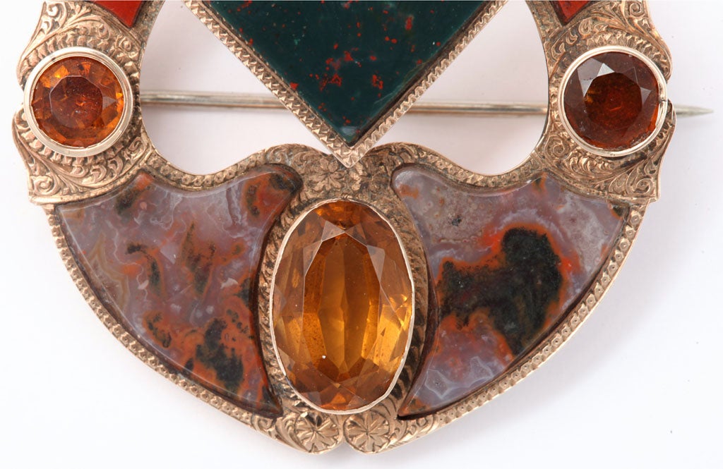 Victorian Moss Agate Citrine Scottish Brooch at 1stDibs | scottish moss ...