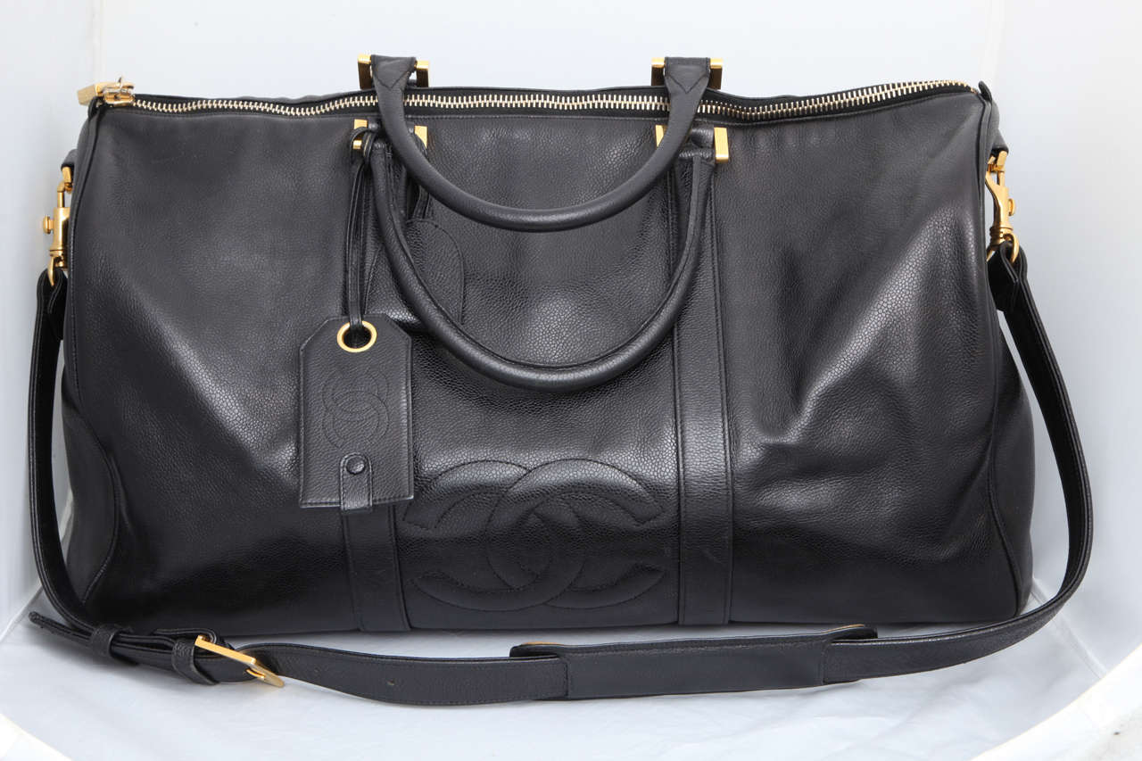 Chanel Caviar Skin Duffle Bag with CC at 1stDibs | chanel duffle bag ...