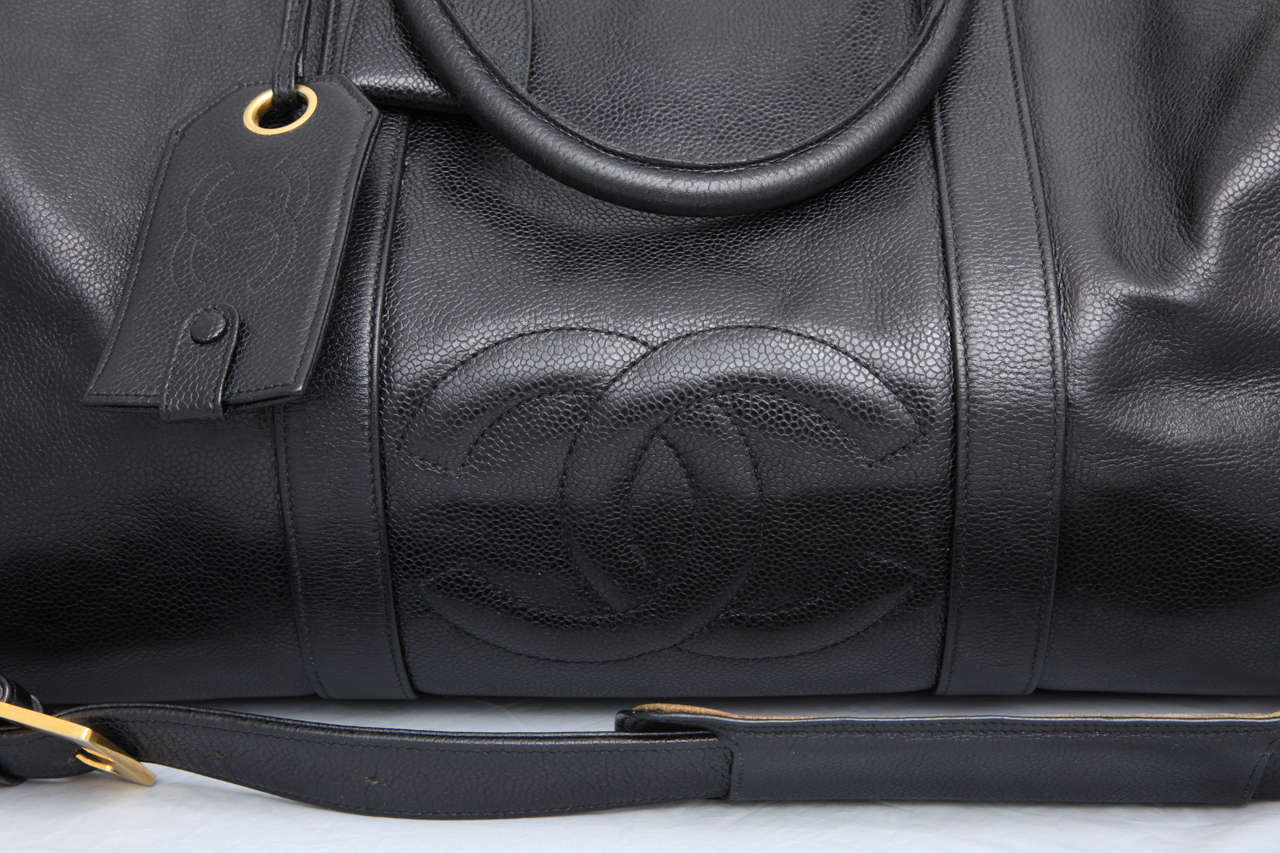 Chanel Caviar Skin Duffle Bag with CC at 1stDibs | chanel duffle bag ...