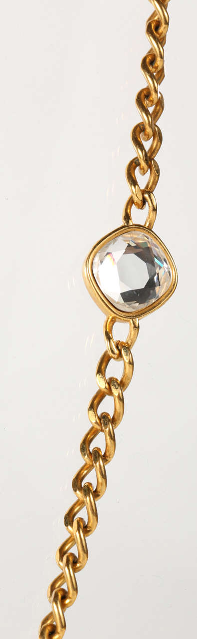 Chanel Chain Necklace with Crystals at 1stDibs | chanel chains