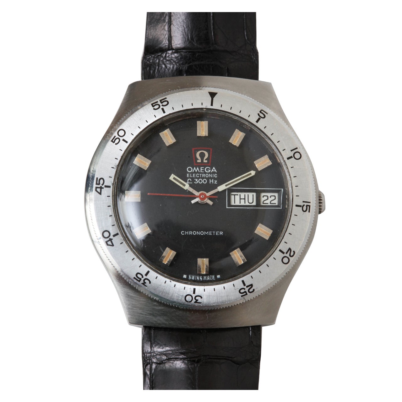 Omega Stainless Steel f300 Hz Electronic Chronometer Diver's Wristwatch ...