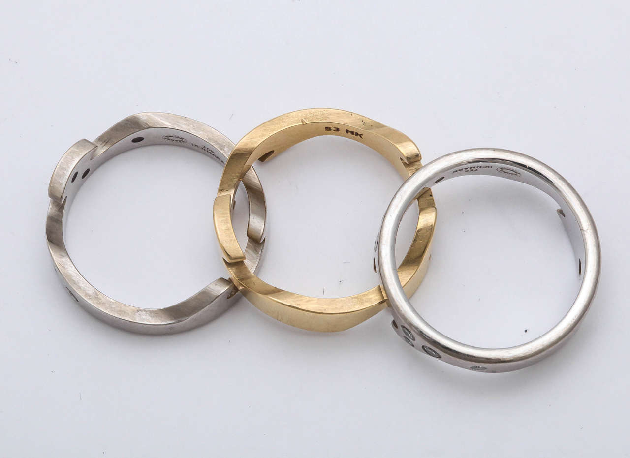 Georg Jensen by Nina Koppel Diamond Gold Fusion Ring For Sale at ...