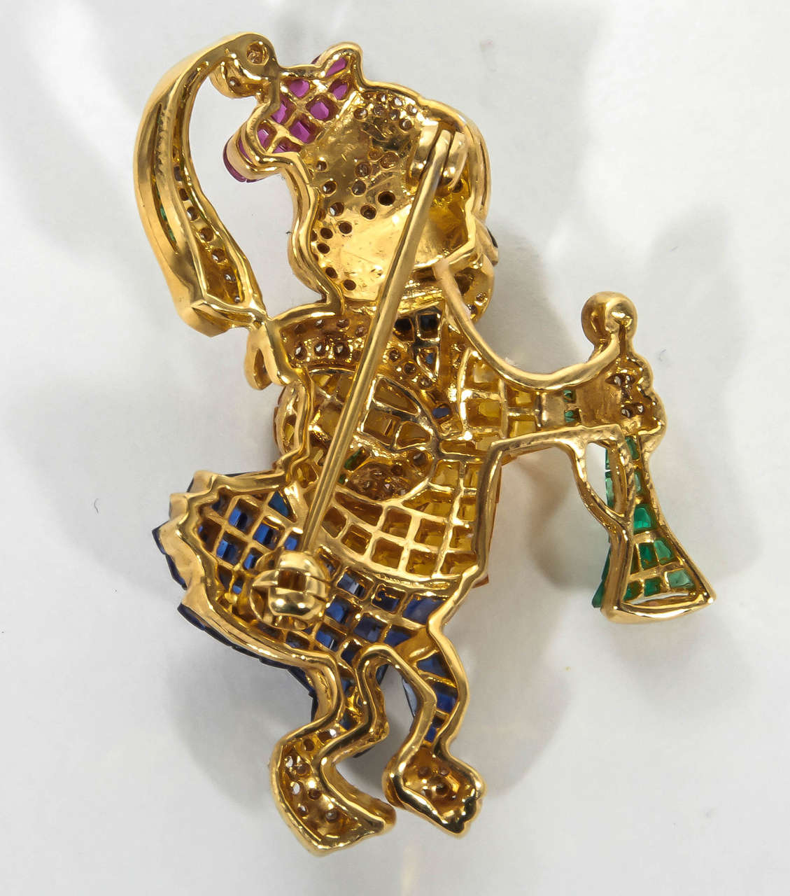 Unique Sapphire Ruby Emerald Diamond Duck Pin For Sale at 1stDibs ...