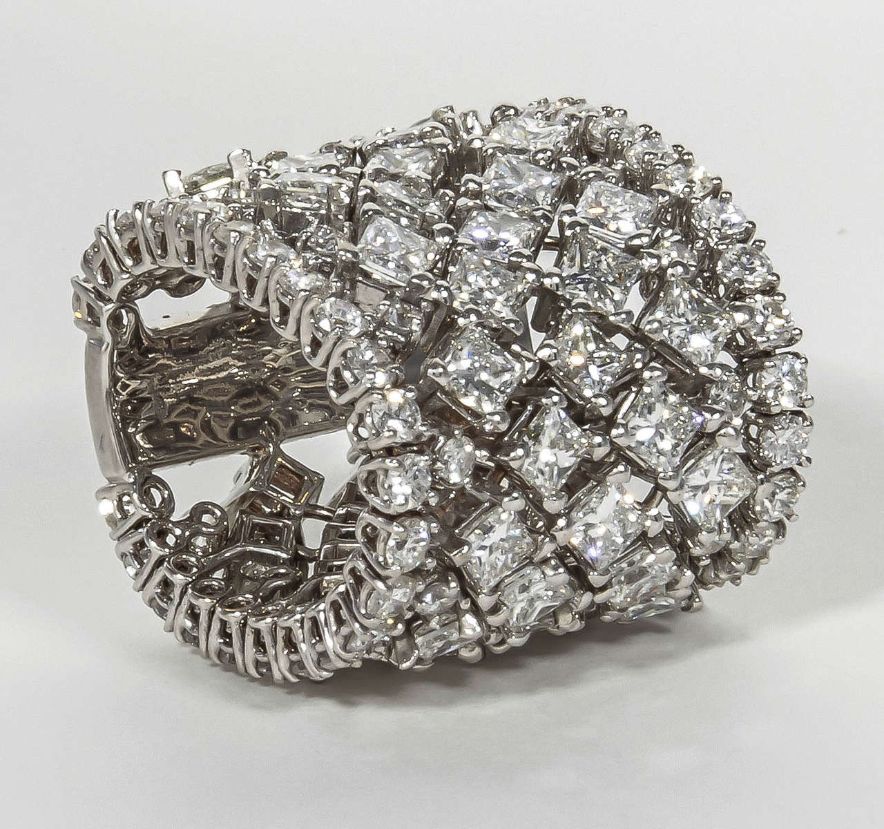 Unique Multi Shape Wide Diamond Gold Band Ring at 1stDibs | wide ...