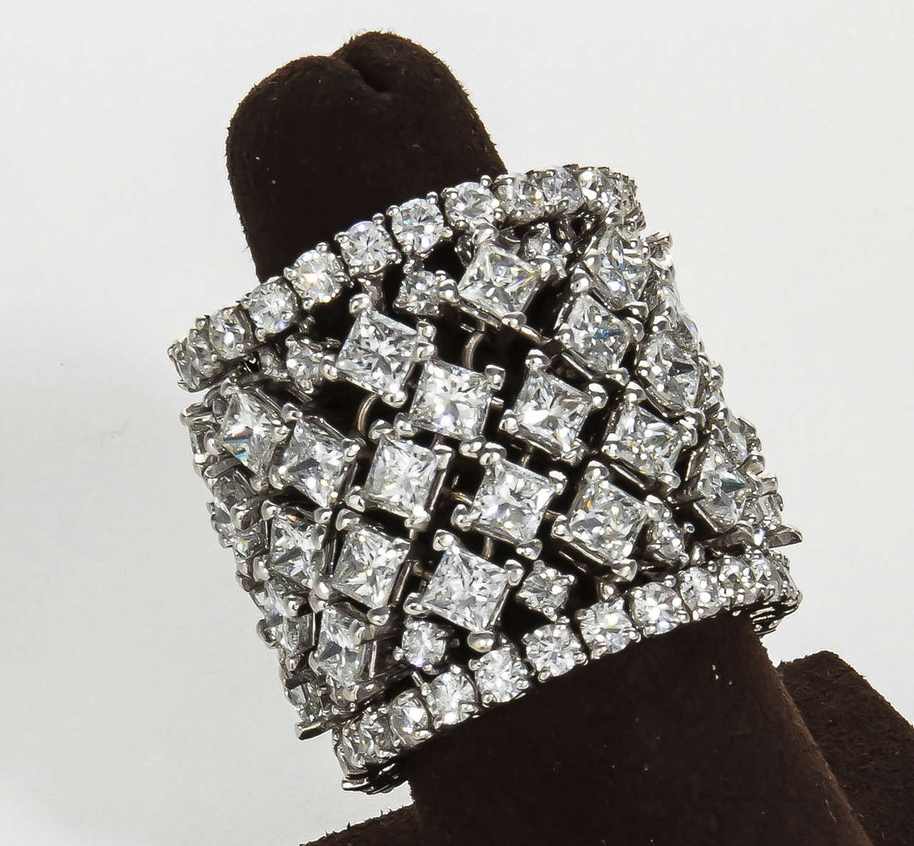 Unique Multi Shape Wide Diamond Gold Band Ring at 1stDibs | wide ...