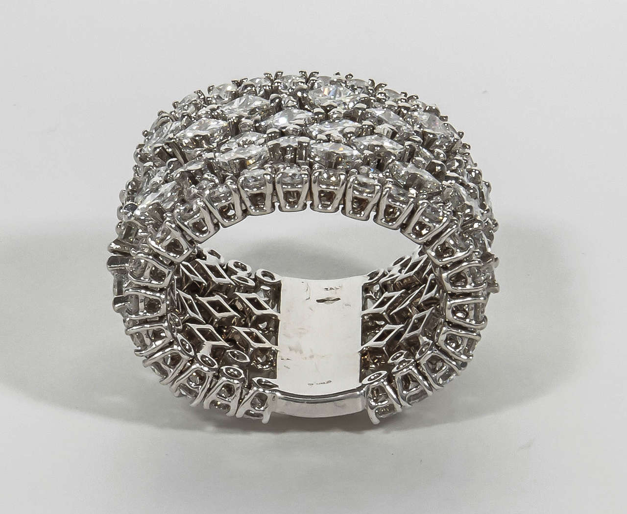 Unique Multi Shape Wide Diamond Gold Band Ring at 1stDibs | wide ...