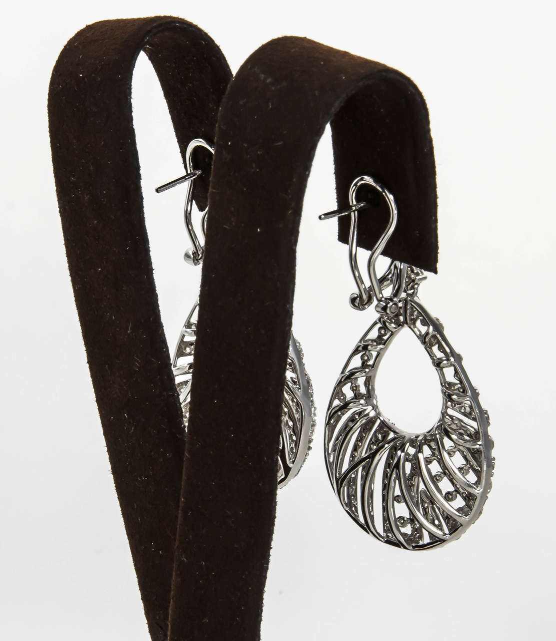 Pear Shaped Diamond Gold Dangle Earrings For Sale at 1stDibs | diamond ...