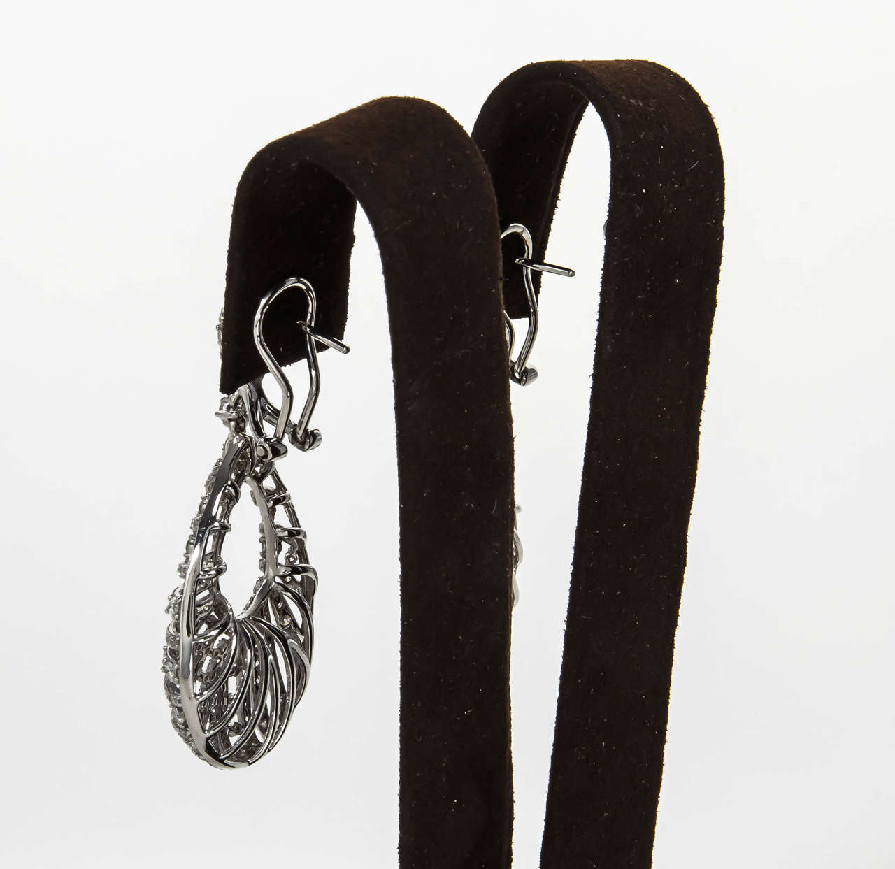 Pear Shaped Diamond Gold Dangle Earrings For Sale at 1stDibs | diamond ...