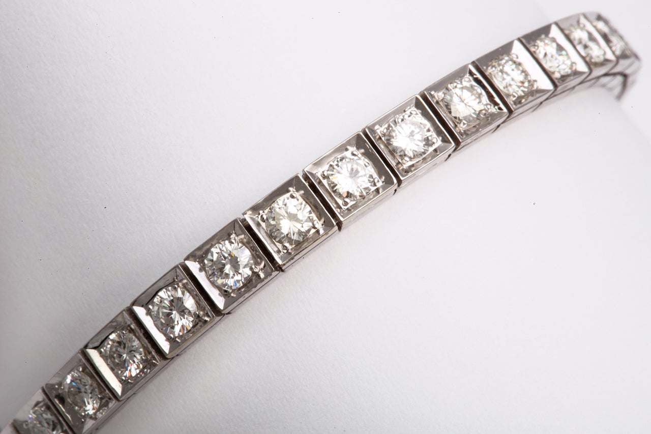1920s Straight Line Diamond Bracelet at 1stDibs