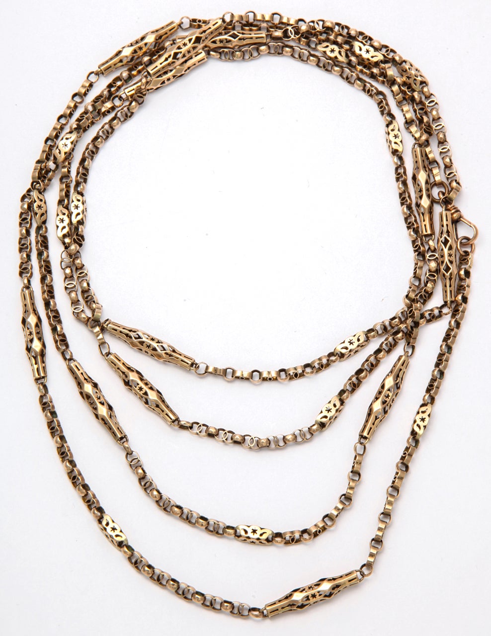 A Long and Lovely Victorian Gold Guard Chain at 1stDibs