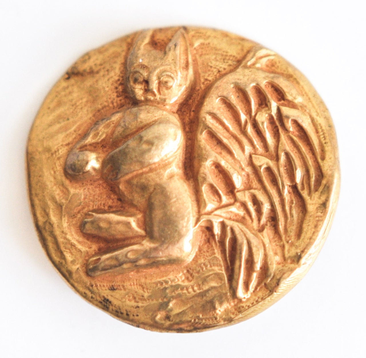 Set of Four Line Vautrin Gilt Bronze Buttons at 1stDibs