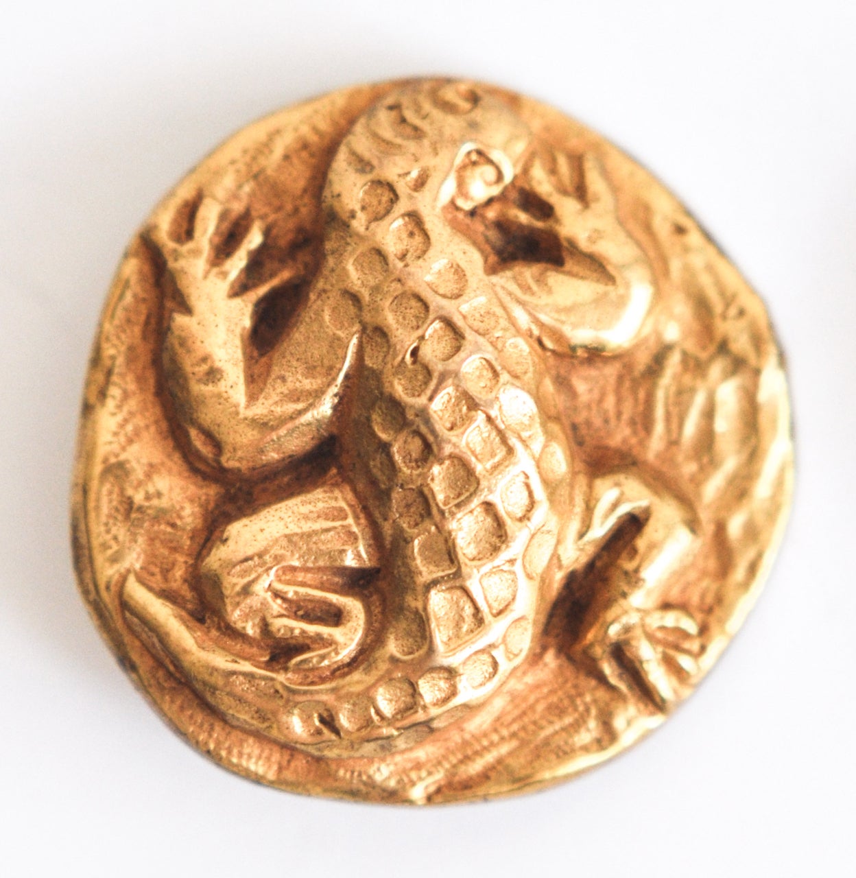 Set of Four Line Vautrin Gilt Bronze Buttons at 1stDibs