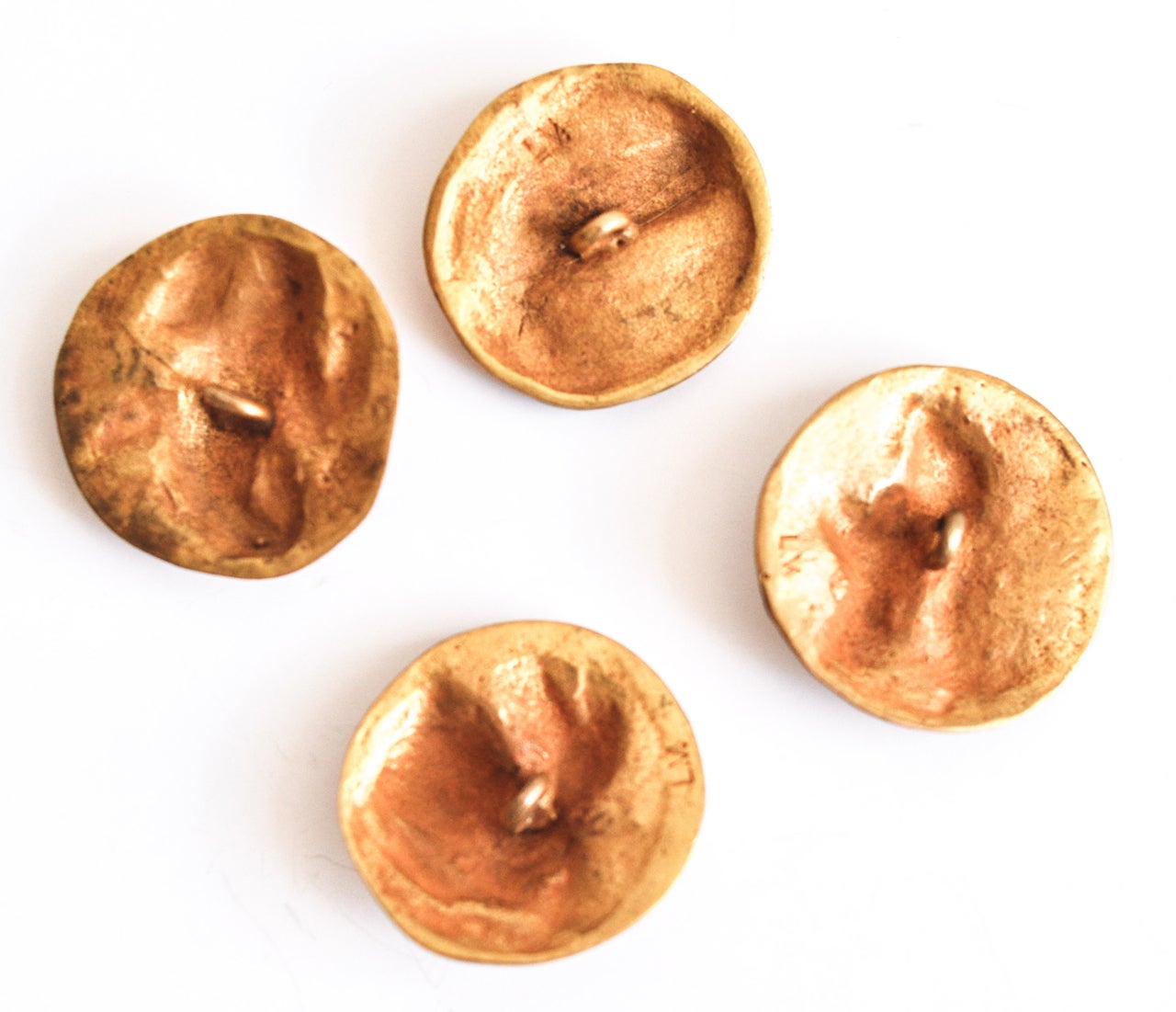 Set of Four Line Vautrin Gilt Bronze Buttons at 1stDibs