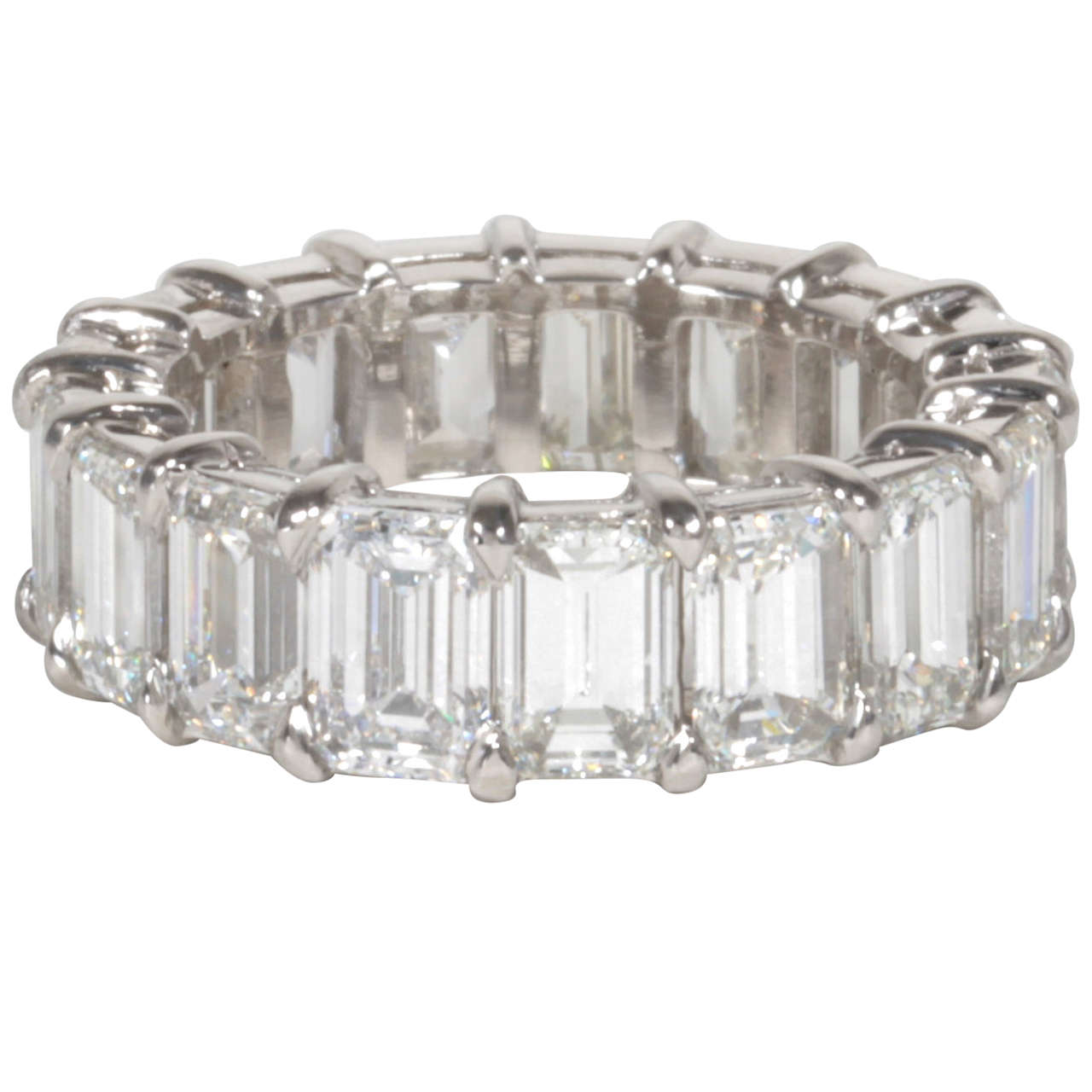 10 Carat Emerald Cut Eternity Band Set in Platinum For Sale at 1stDibs ...