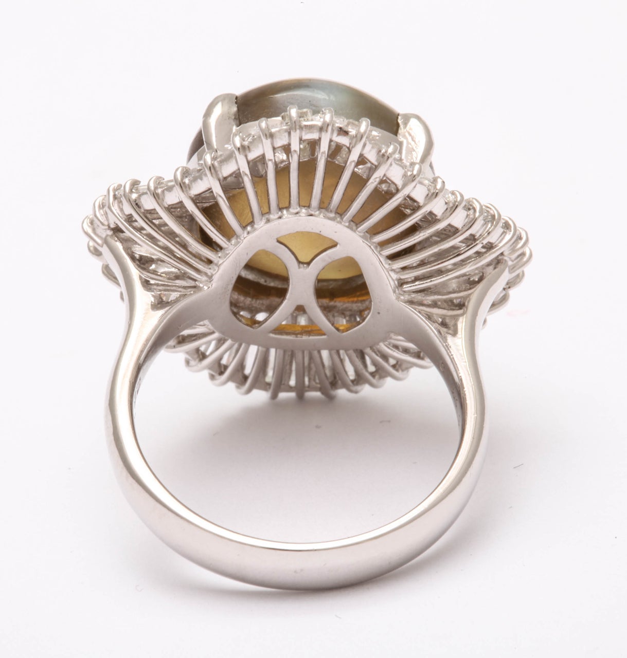 A Rare Cat's Eye Chrysoberyl and Diamond Ballerina Setting Ring For ...