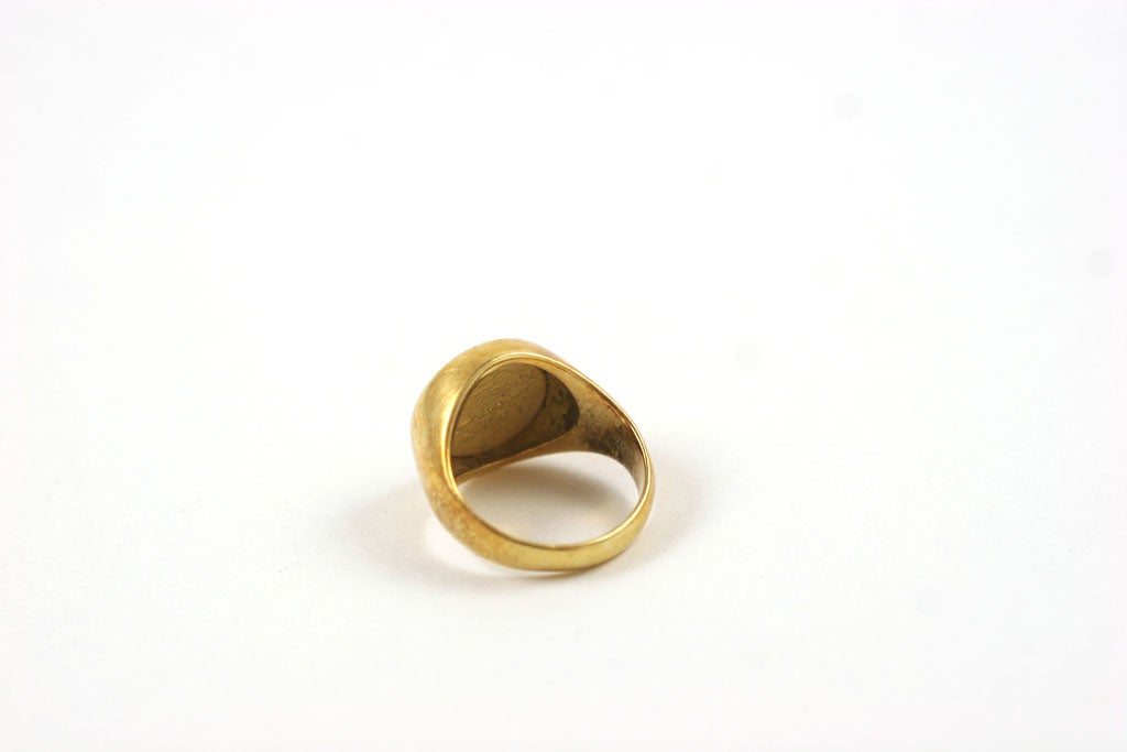 18K Gold Greek Signet Ring at 1stDibs