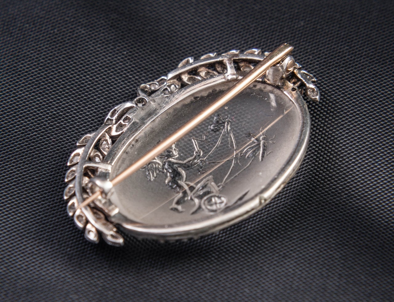 Crystal Intaglio Pin For Sale at 1stDibs