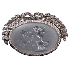 Crystal Intaglio Pin For Sale at 1stDibs