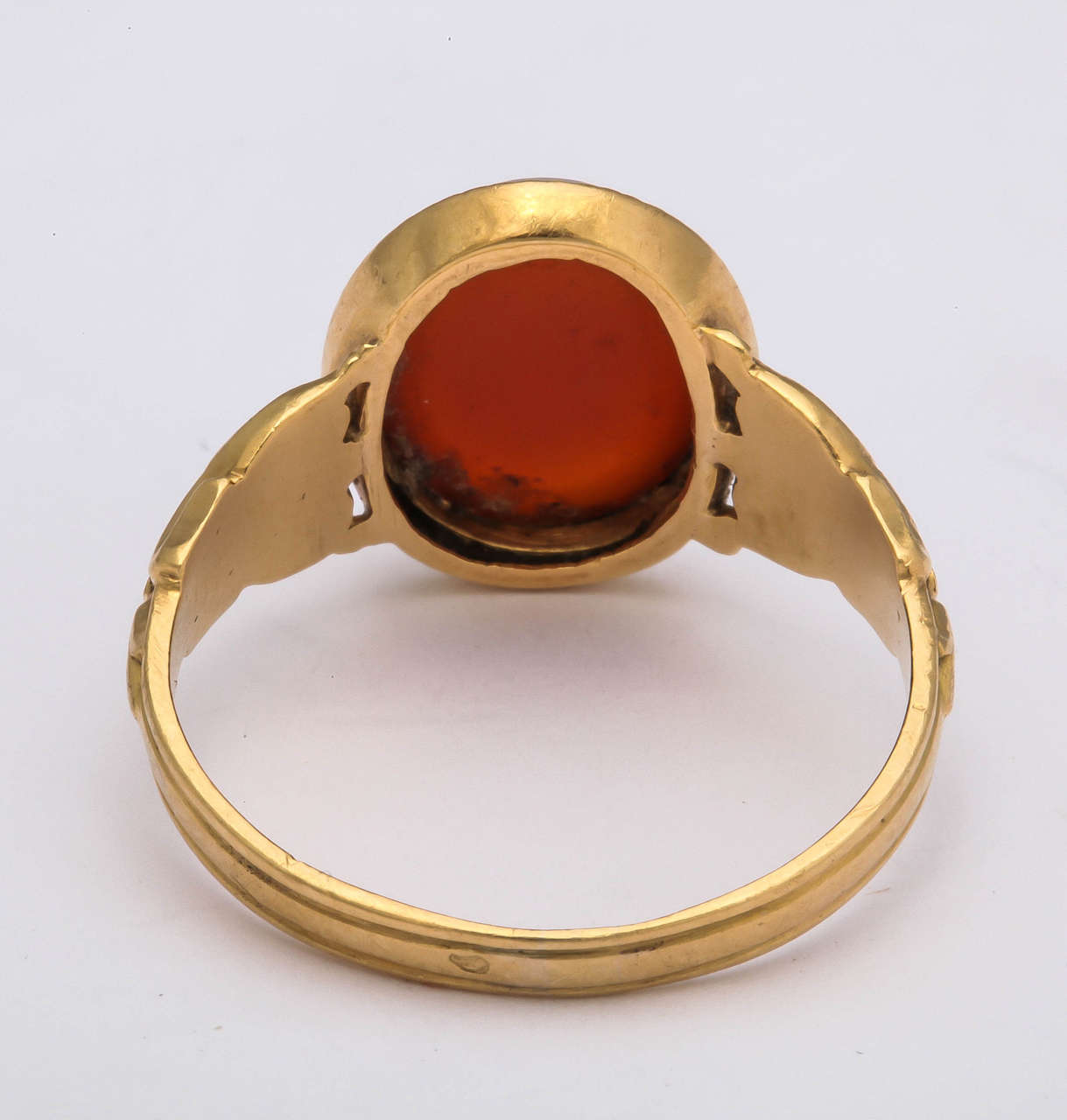 1860s French Napoleon III Agate Gold Signet Ring at 1stDibs