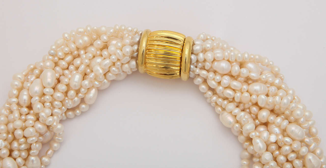 Elegant Pearl Torsade Necklace For Sale at 1stDibs