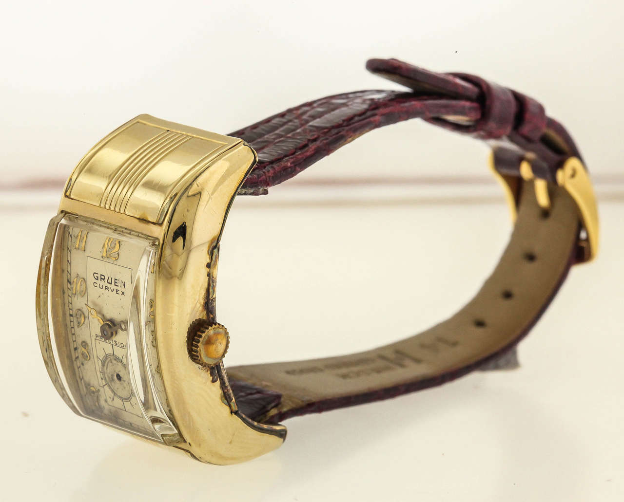 Gruen Yellow Gold Curvex Driver's Wristwatch For Sale at 1stDibs ...