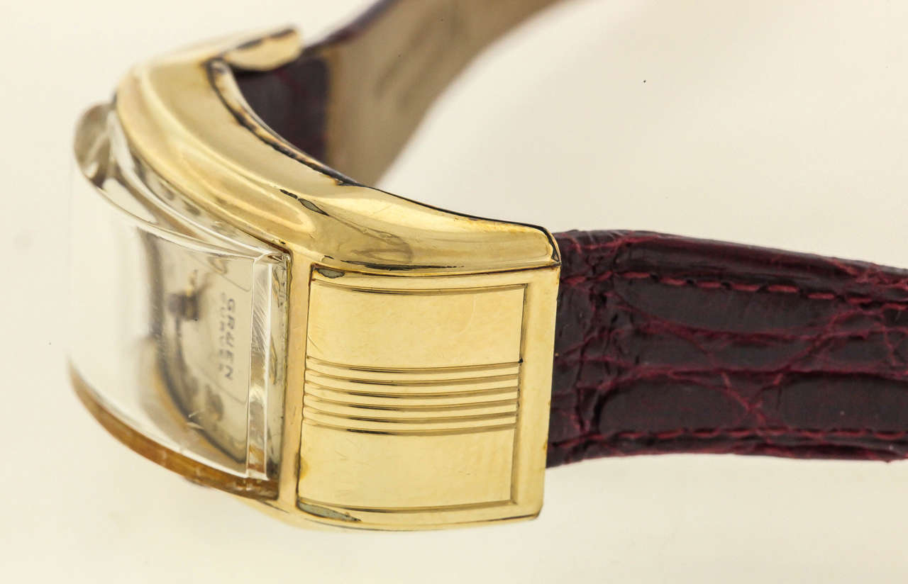 Gruen Yellow Gold Curvex Driver's Wristwatch For Sale at 1stDibs ...