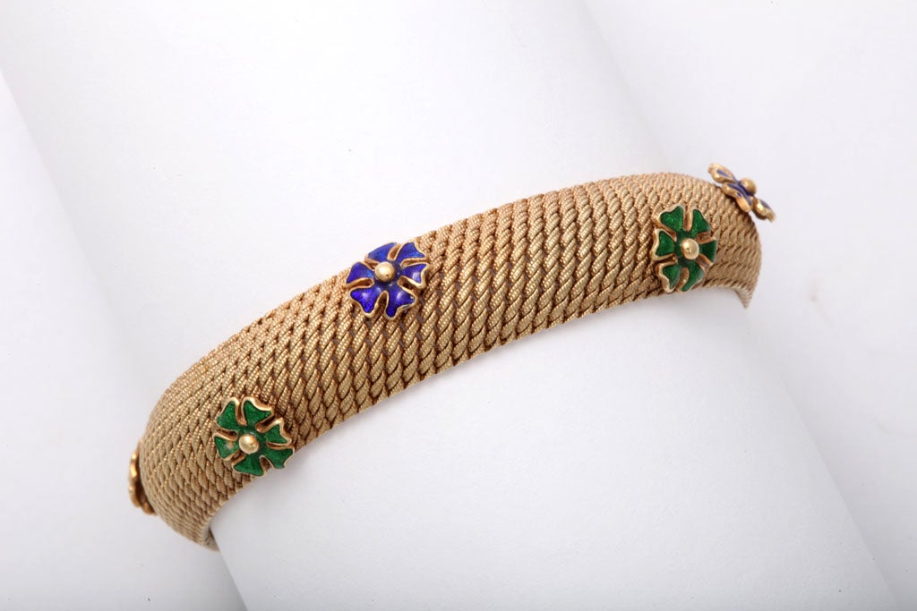 Enameled 60's Bracelet For Sale at 1stDibs