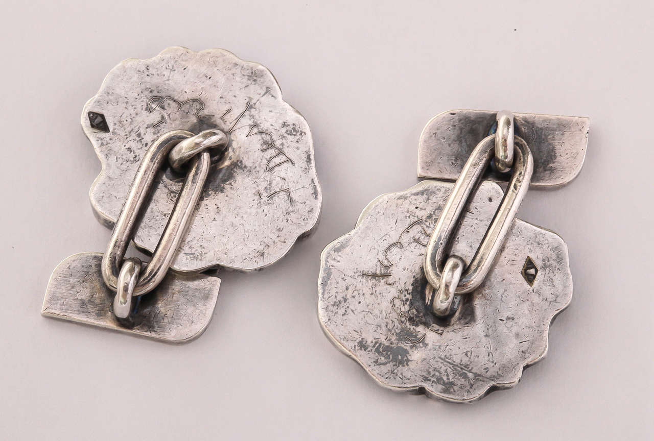 Jean Despres French Art Deco Sterling Silver Cufflinks For Sale at ...
