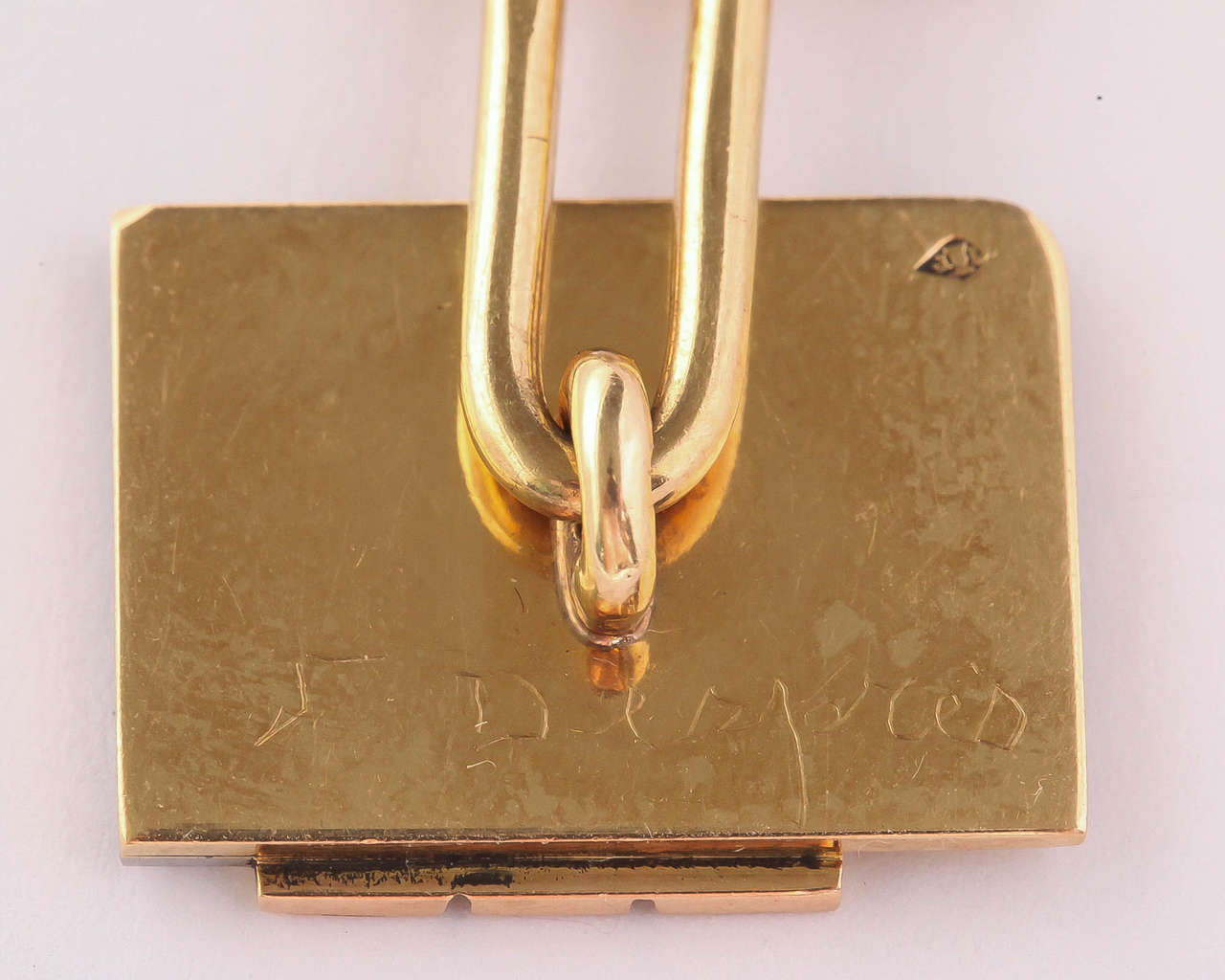 Jean Despres French Art Deco Gold Cufflinks For Sale at 1stDibs