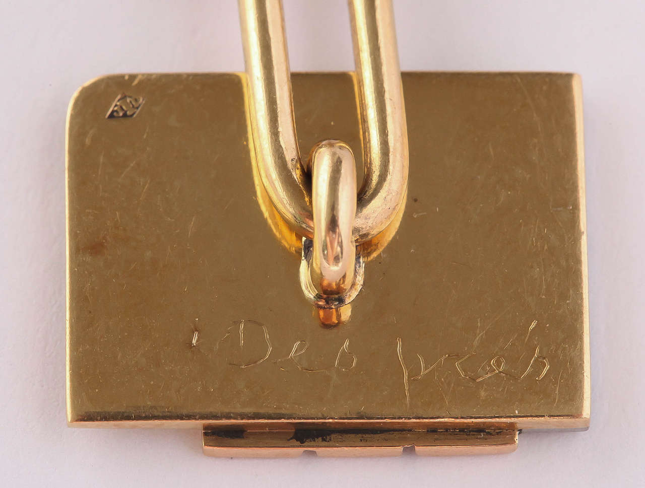 Jean Despres French Art Deco Gold Cufflinks For Sale at 1stDibs