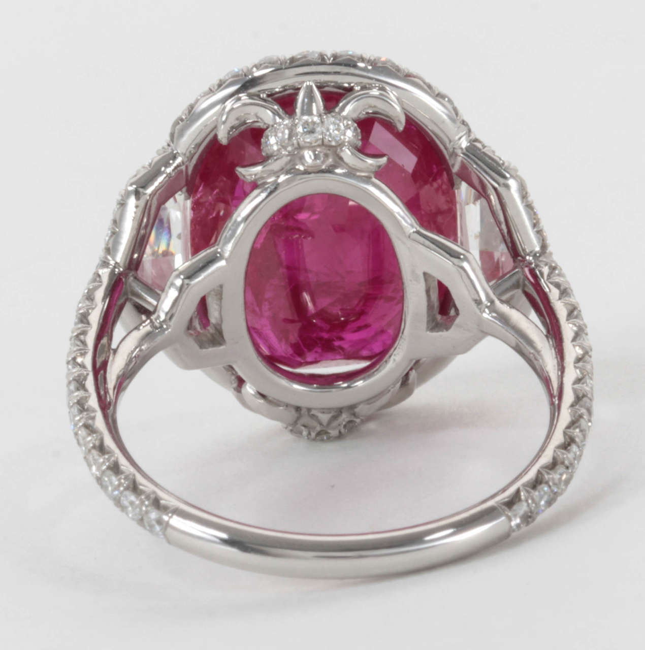 Incredible Eight Carat Certified Ruby and Diamond Set in Platinum For ...