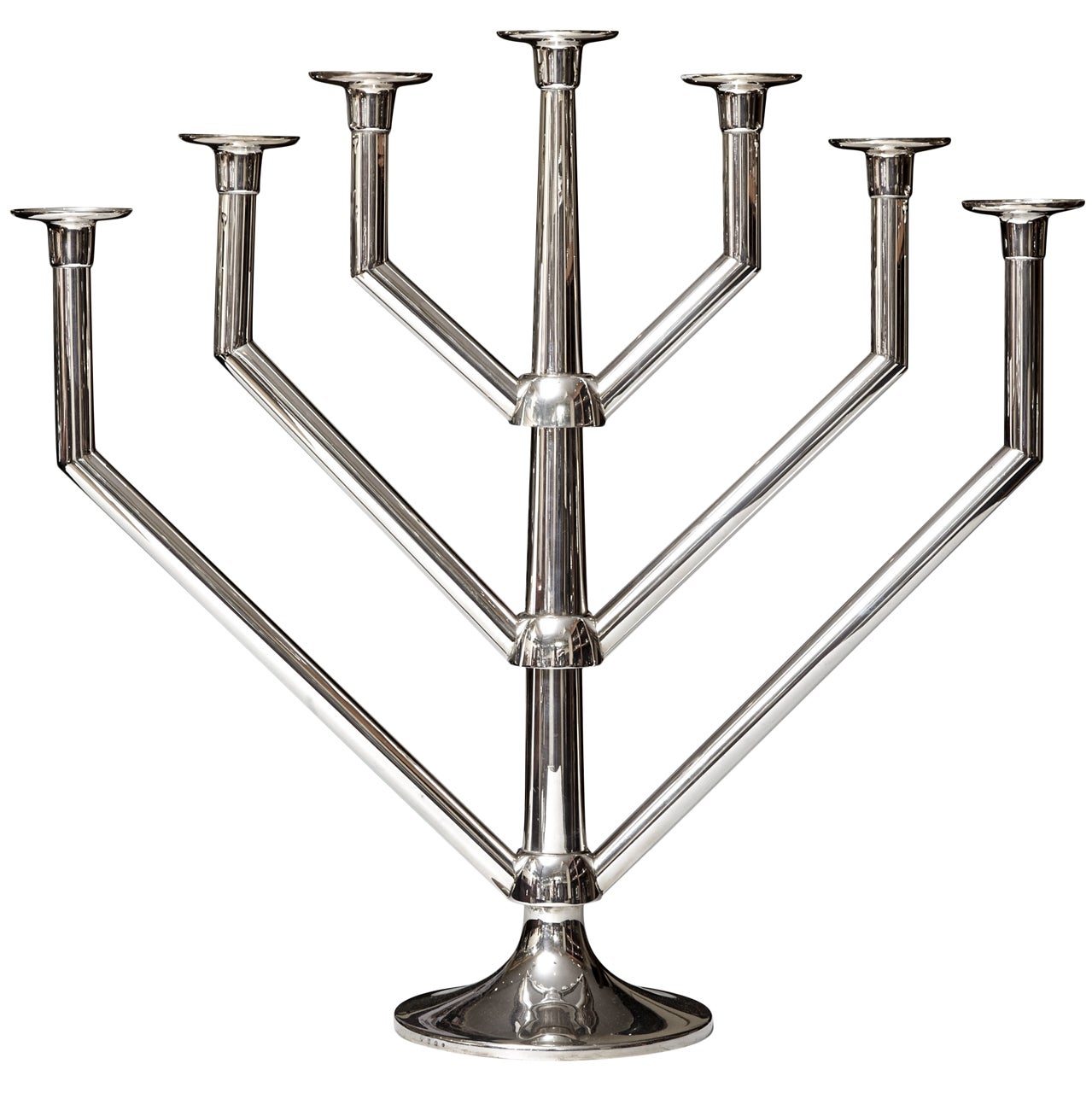 A handmade silver Menorah For Sale at 1stDibs