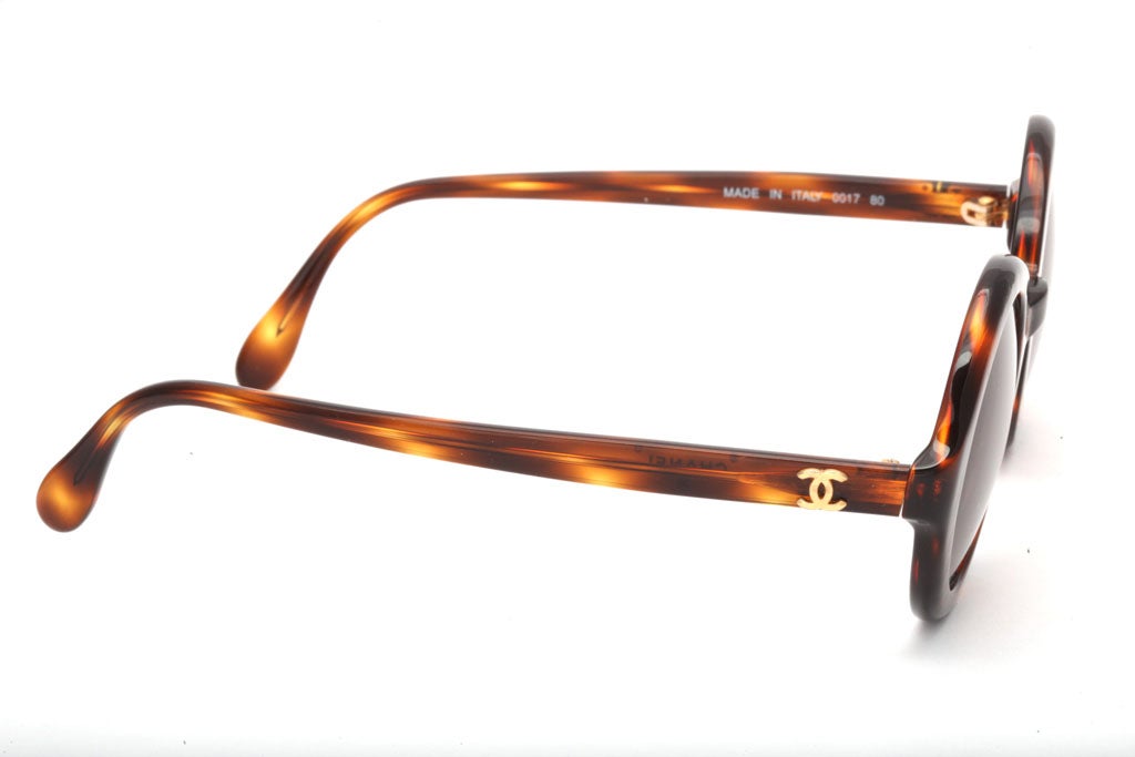 CHANEL ROUND SUNGLASSES BROWN at 1stDibs | chanel sunglasses brown