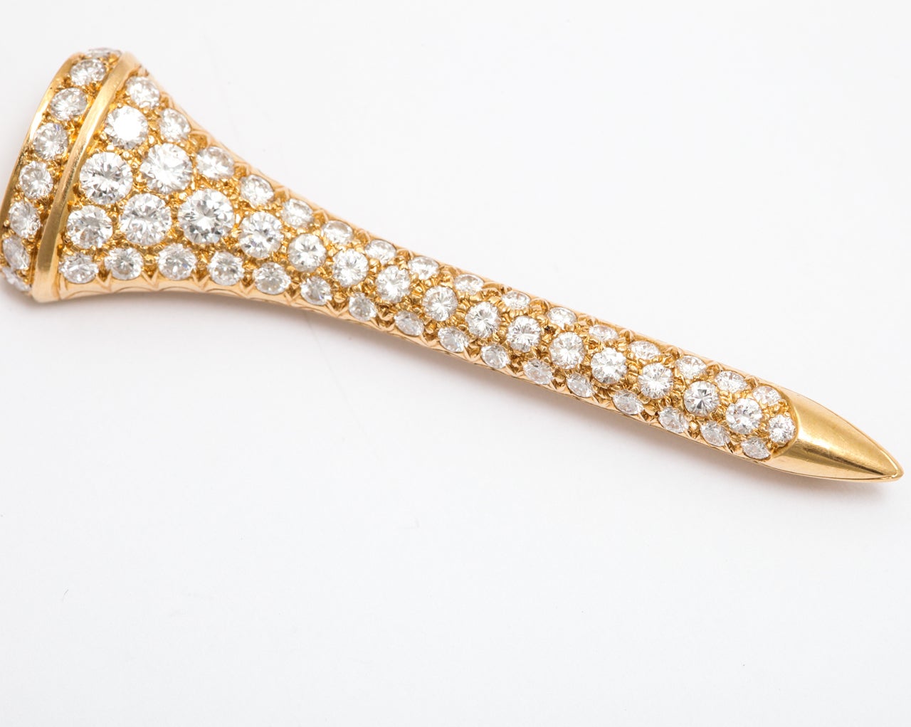 Oscar Heyman Diamond Gold Golf Tee Pin at 1stDibs