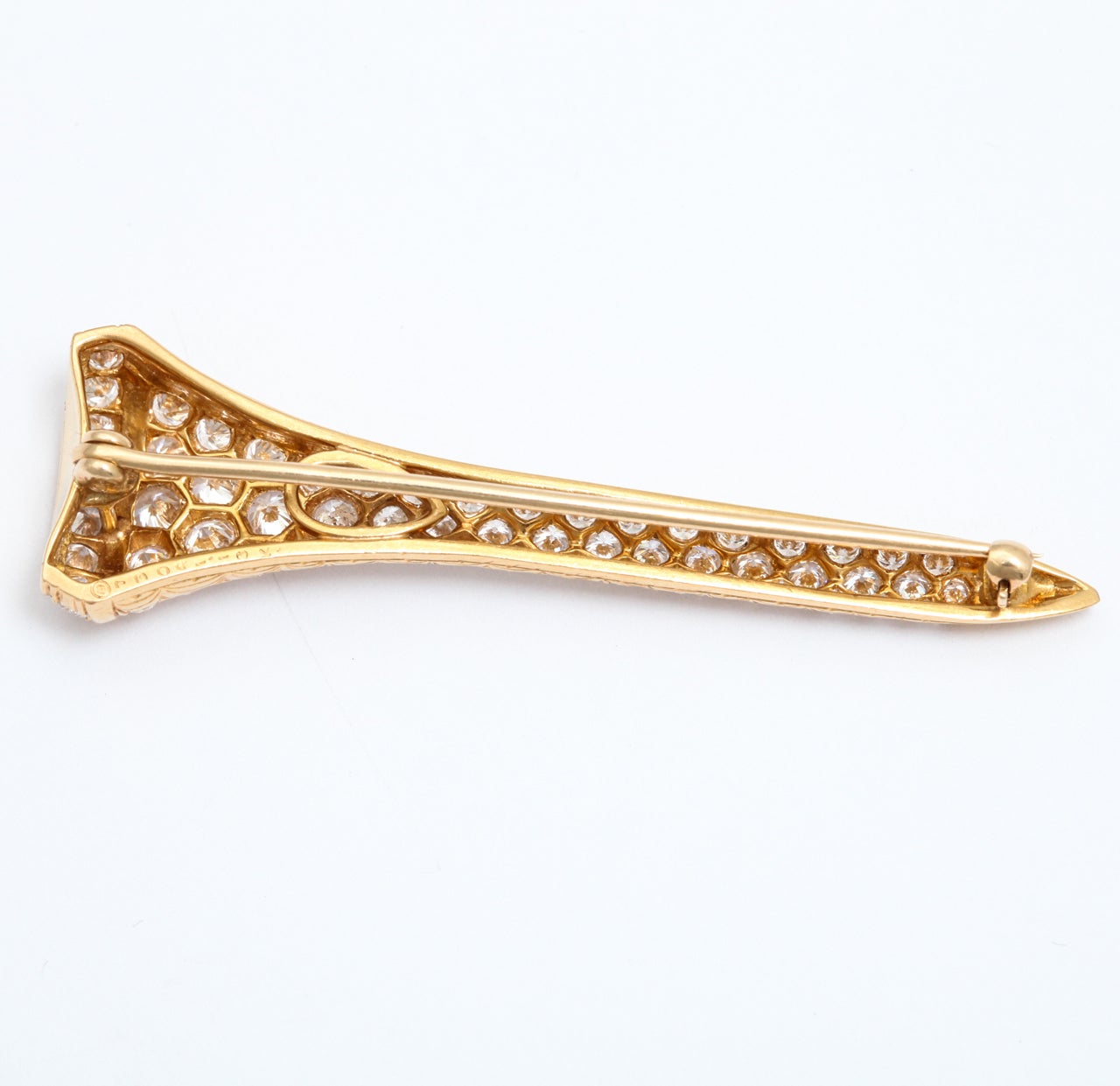 Oscar Heyman Diamond Gold Golf Tee Pin at 1stDibs