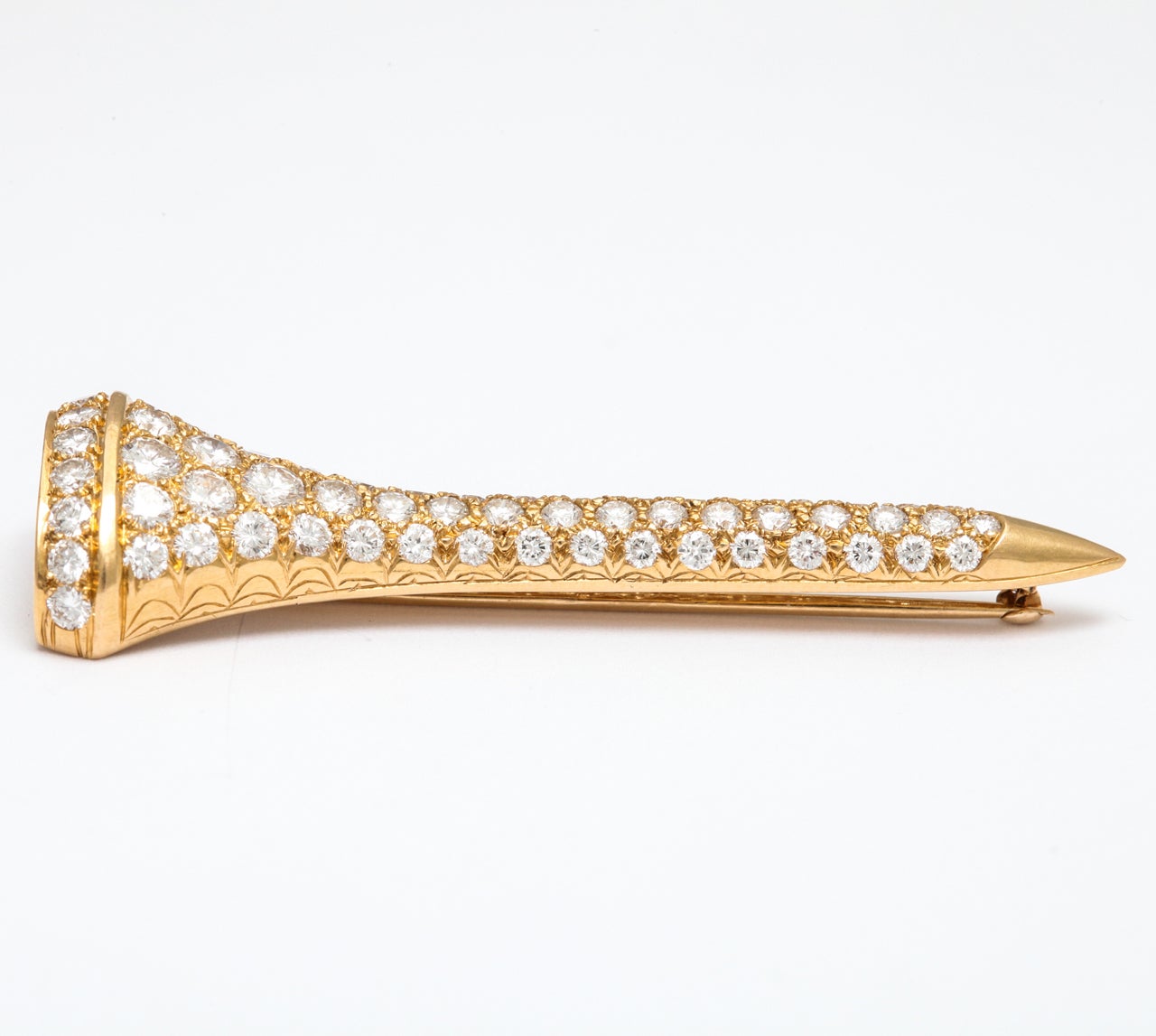Oscar Heyman Diamond Gold Golf Tee Pin at 1stDibs