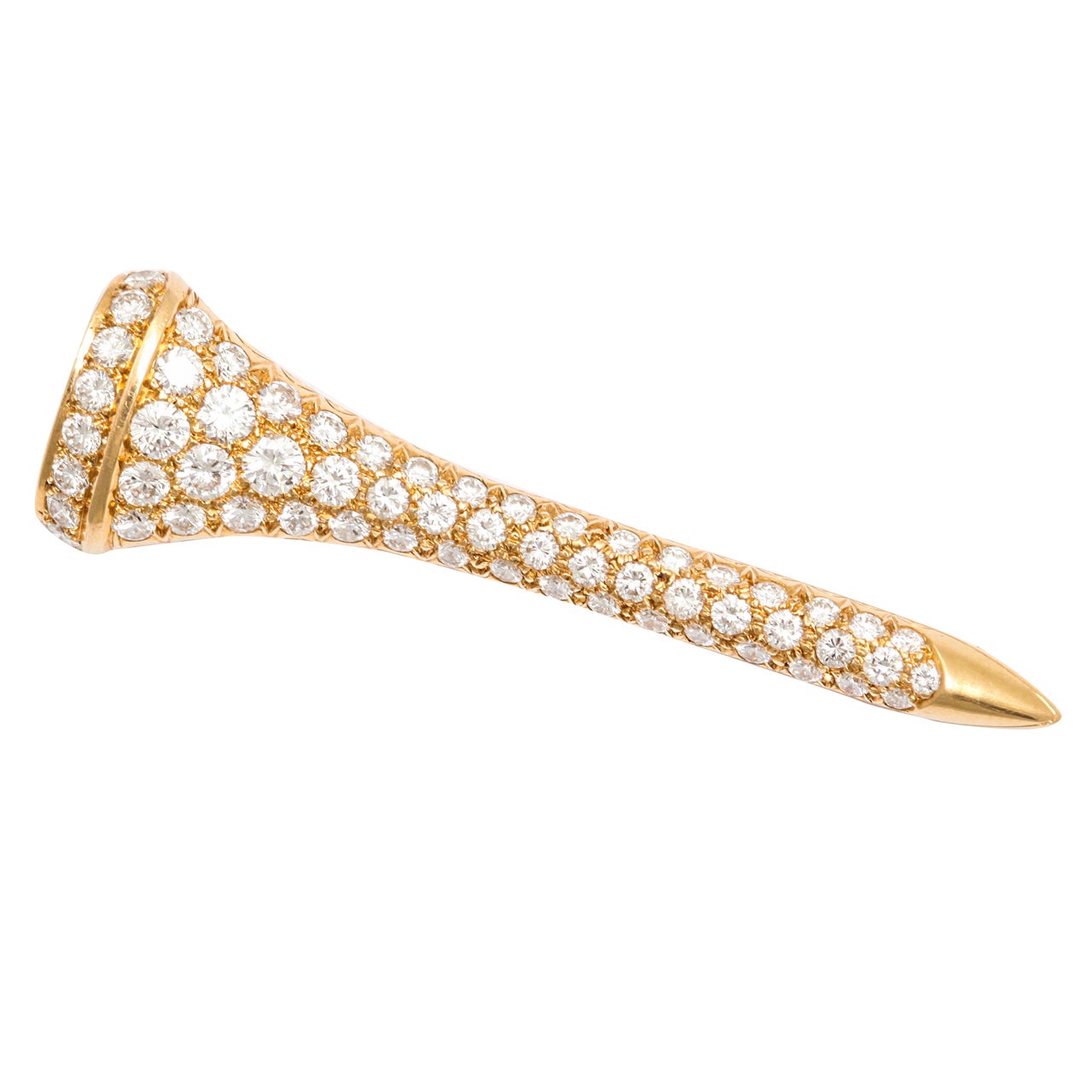 Oscar Heyman Diamond Gold Golf Tee Pin at 1stDibs