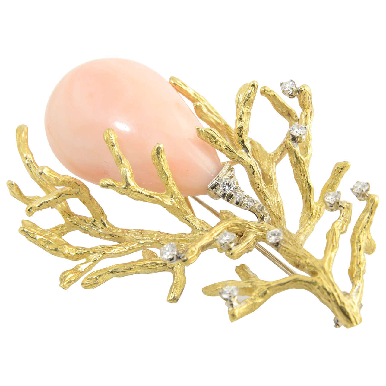 Magnificent Red Branch Coral Brooch at 1stDibs