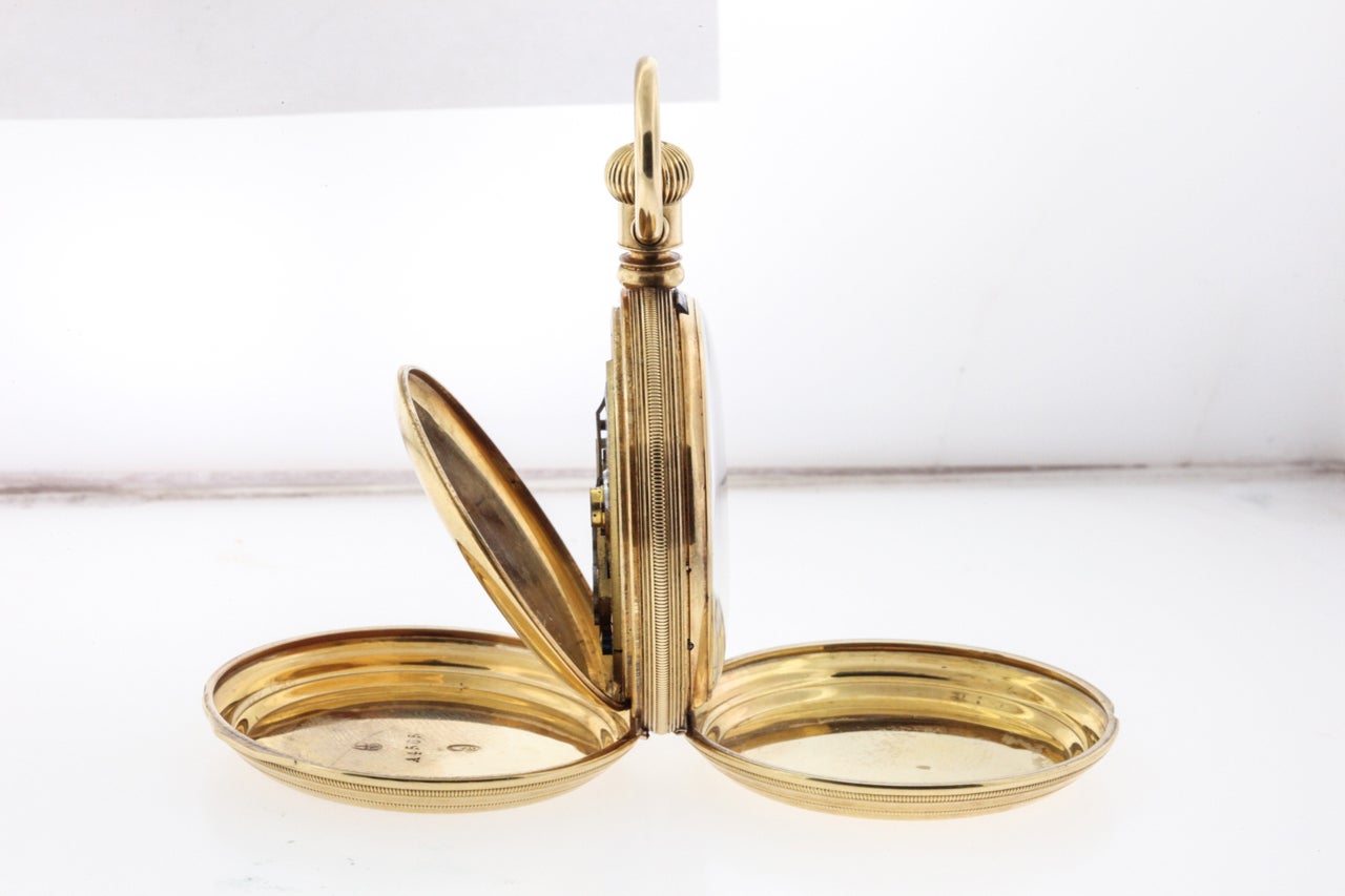 Waltham Yellow Gold Hunting Case Pocket Watch For Sale at 1stDibs ...
