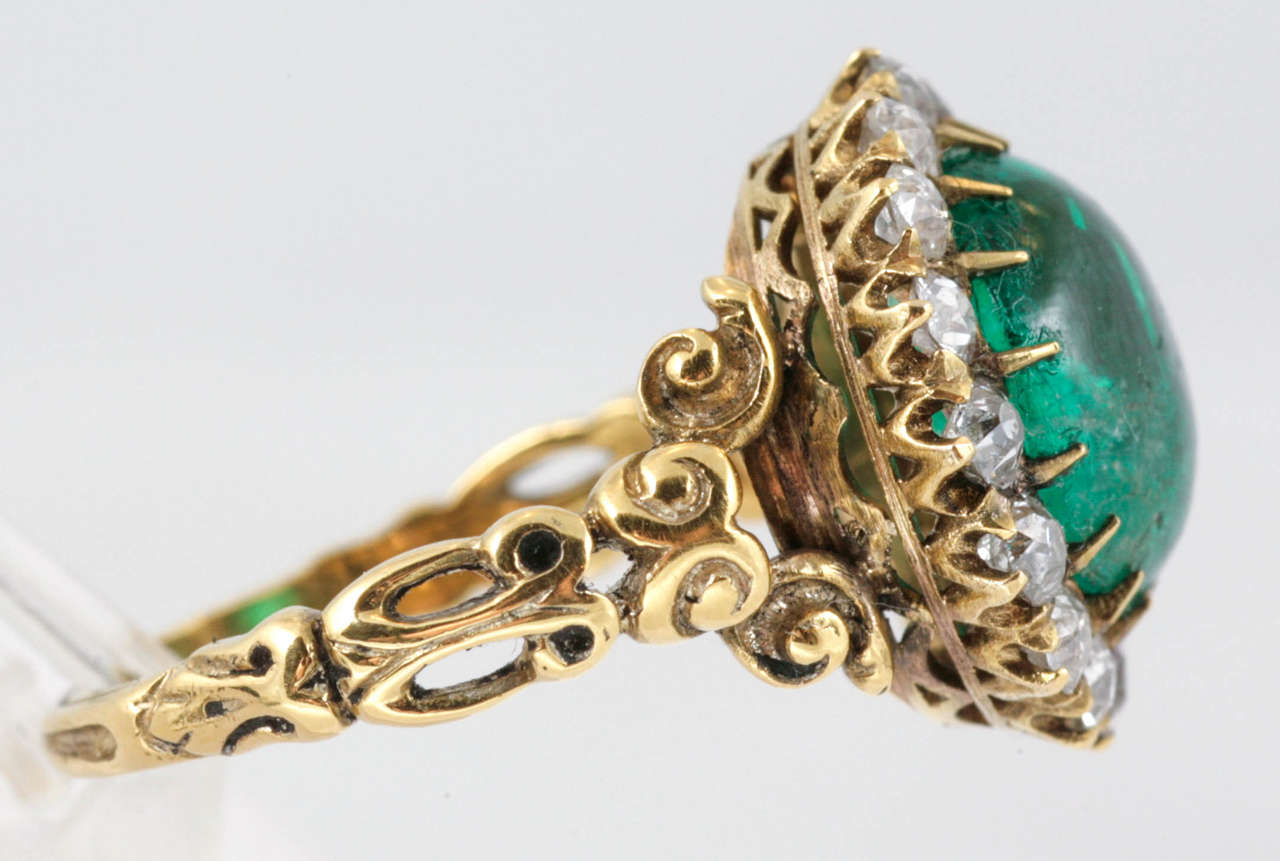 Late Victorian Emerald and Diamond Ring at 1stDibs | victorian emerald ring