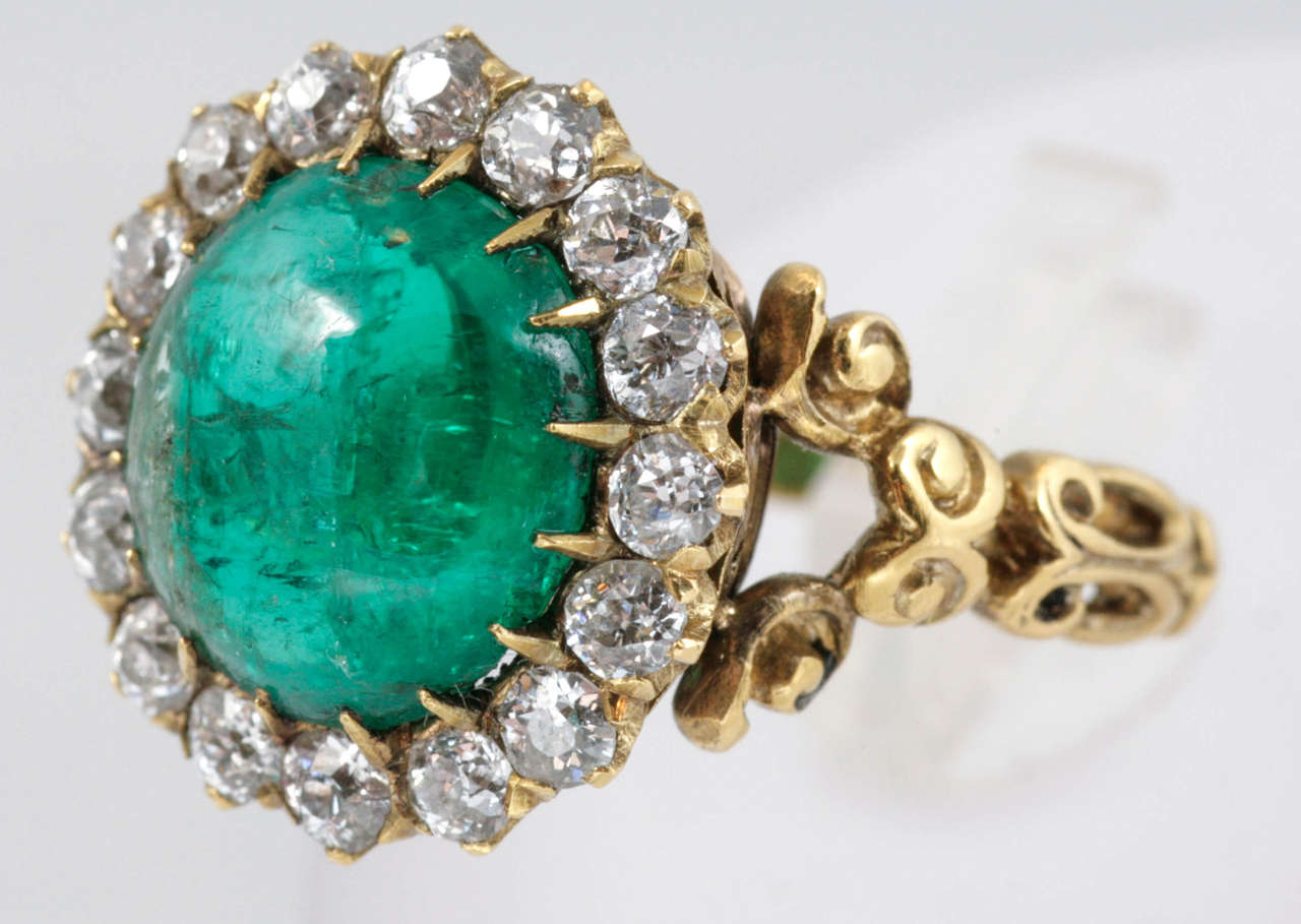 Late Victorian Emerald and Diamond Ring at 1stDibs | victorian emerald ring