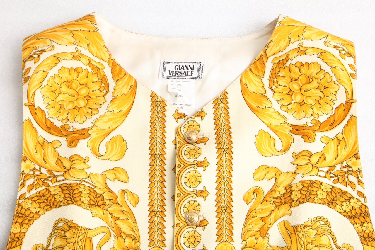 Gianni Versace Rare Men's Baroque Print Vest at 1stDibs | versace vest ...