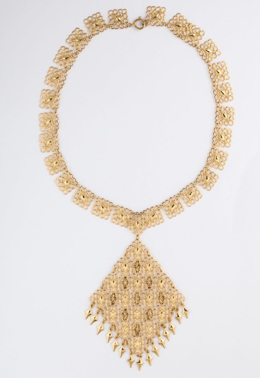 Delicate Filigree Necklace For Sale at 1stDibs