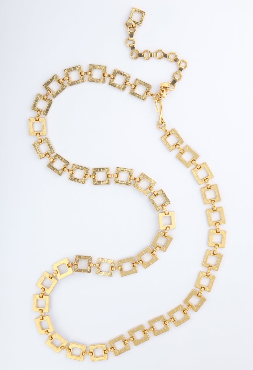 Black Square Link Necklace or Belt For Sale at 1stDibs | square chain ...
