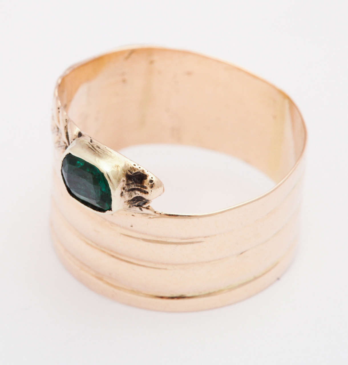 Wrapped in History: A Victorian Serpent Ring with Muzo Emerald at 1stDibs