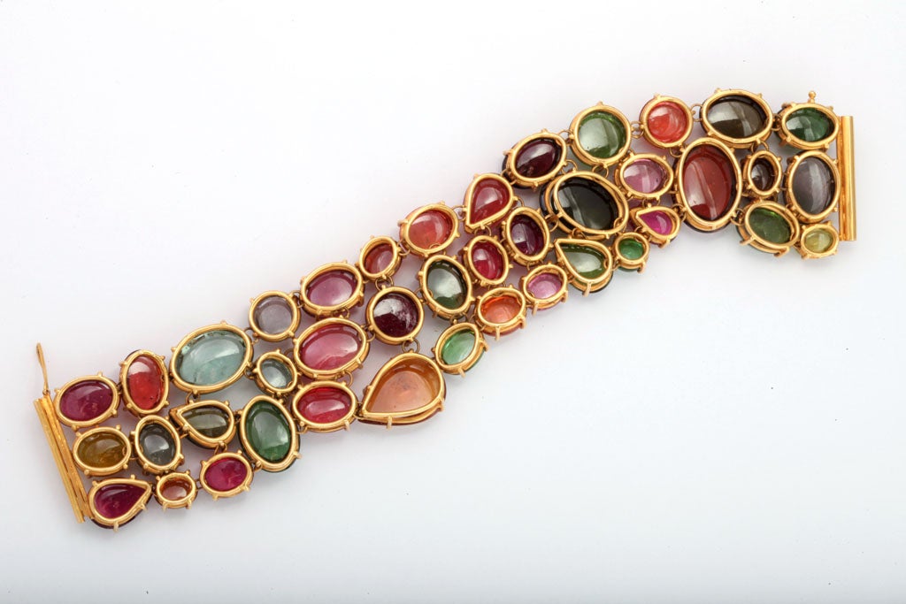 Magnificent Multi-colored Tourmaline Bracelet at 1stDibs | multi color ...